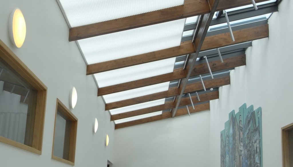 Health Centre Atrium Rooflight Blinds - Solar Shading, Blind & Curtain ...